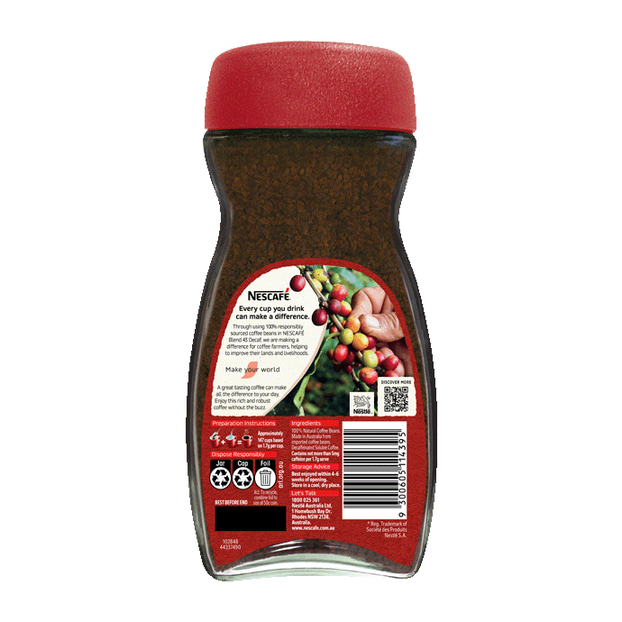 NESCAFÉ® Blend 43 Decaf Instant Coffee | Nescafé AU NESCAFÉ® Blend 43 Decaf Instant Coffee | Nescafé AU